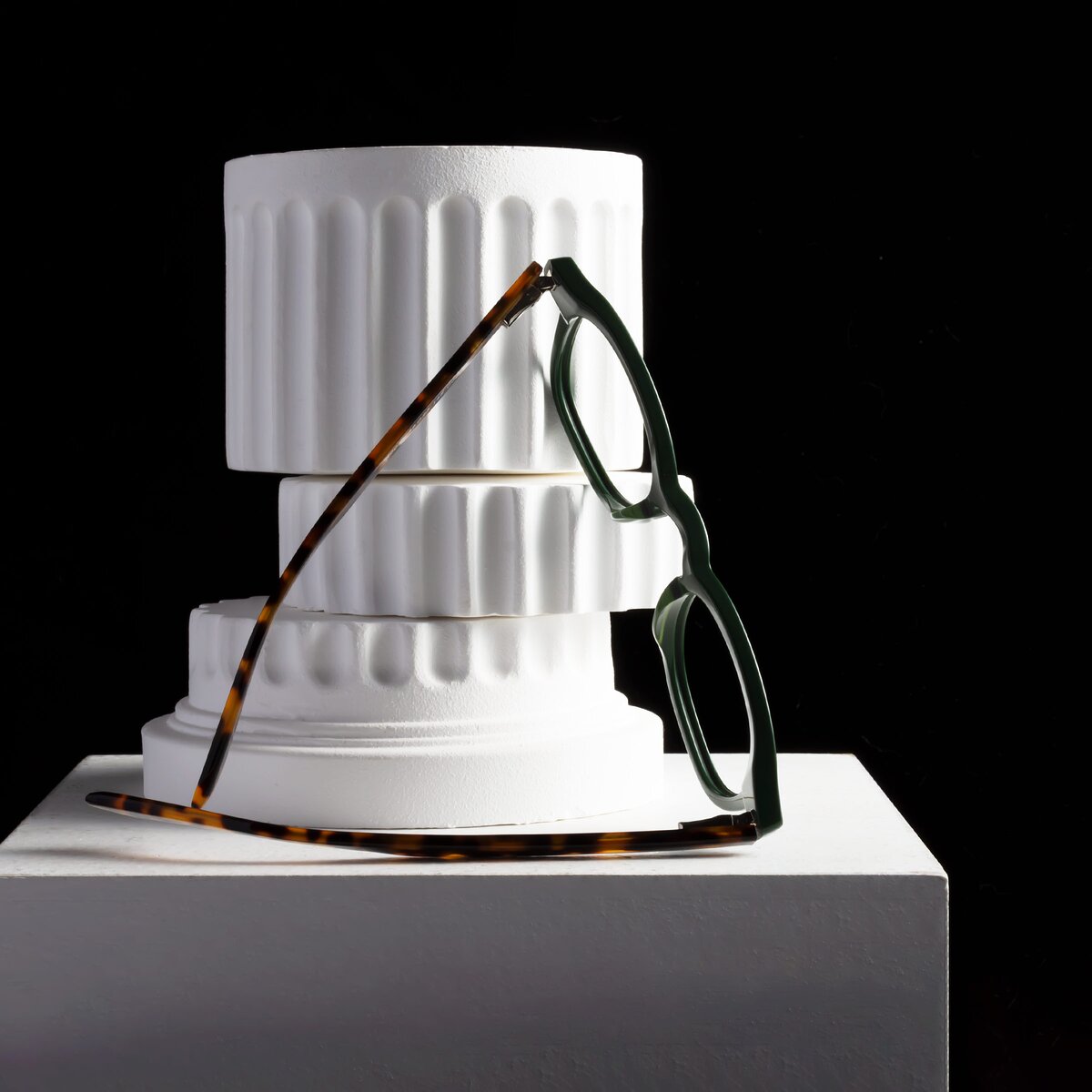 Seaweed/Tortoise Keyhole Bridge Retro-Vintage Square Eyeglasses - Nice