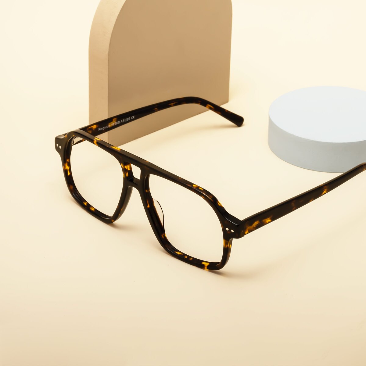 Tortoise Grandpa Oversized Aviator Eyeglasses - Kingston