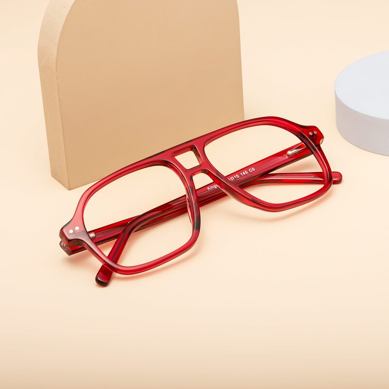 Wine Grandpa Oversized Aviator Eyeglasses - Kingston