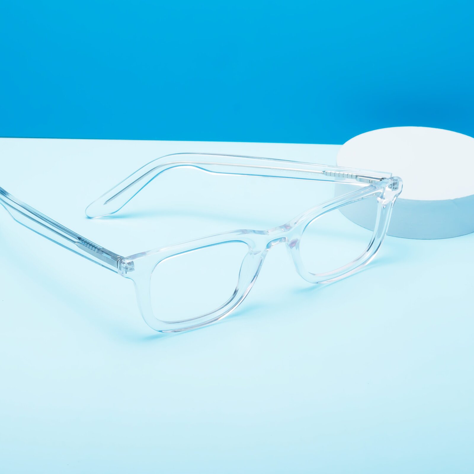 Clear Classic Acetate Rectangle Eyeglasses - Reid
