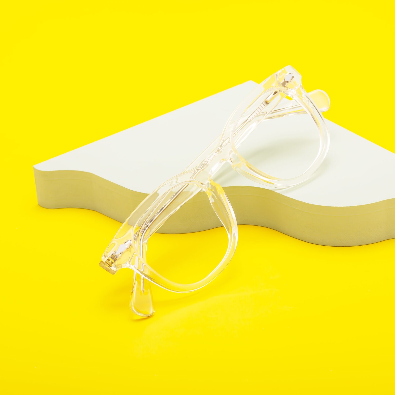 Transparent Yellow Keyhole Bridge Retro-Vintage Acetate Blue Light ...