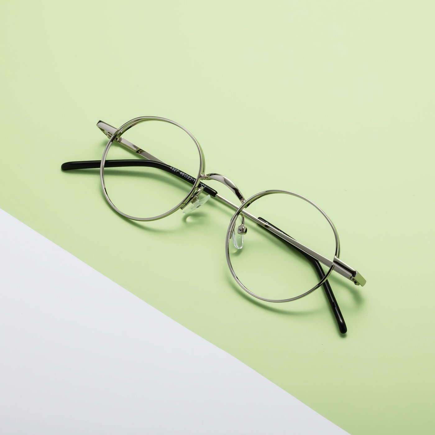 Silver Retro-Vintage Metal Round Eyeglasses - Pursue