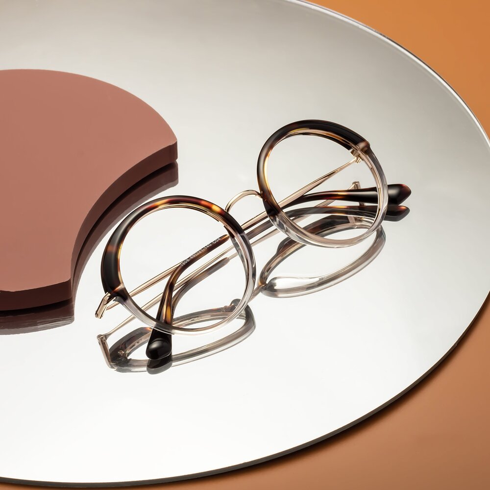 Tortoise/Clear Retro-Vintage Metal Bridge Round Reading Glasses - Mojo