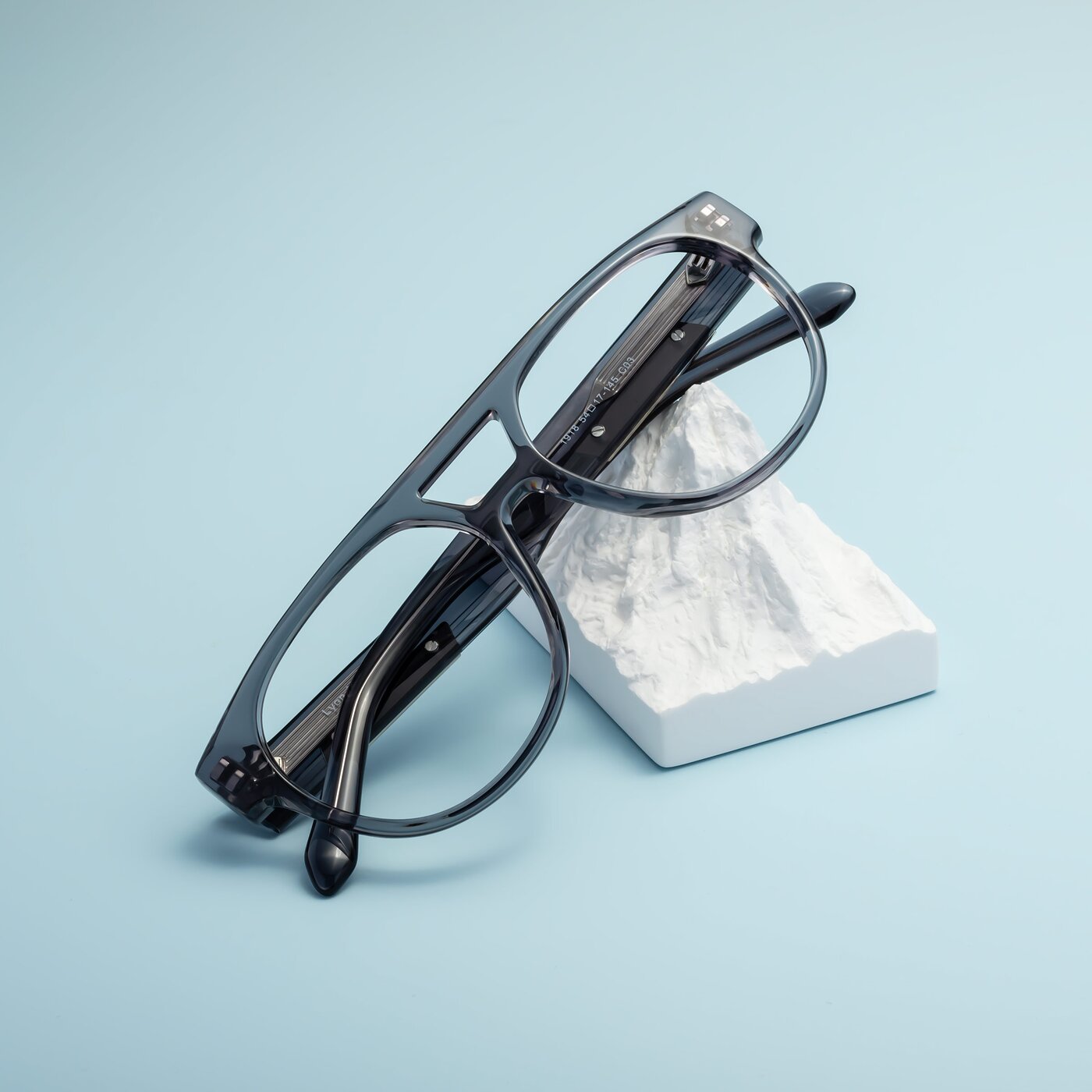 Dim Gray Double Bridge Grandpa Acetate Eyeglasses - Lyon