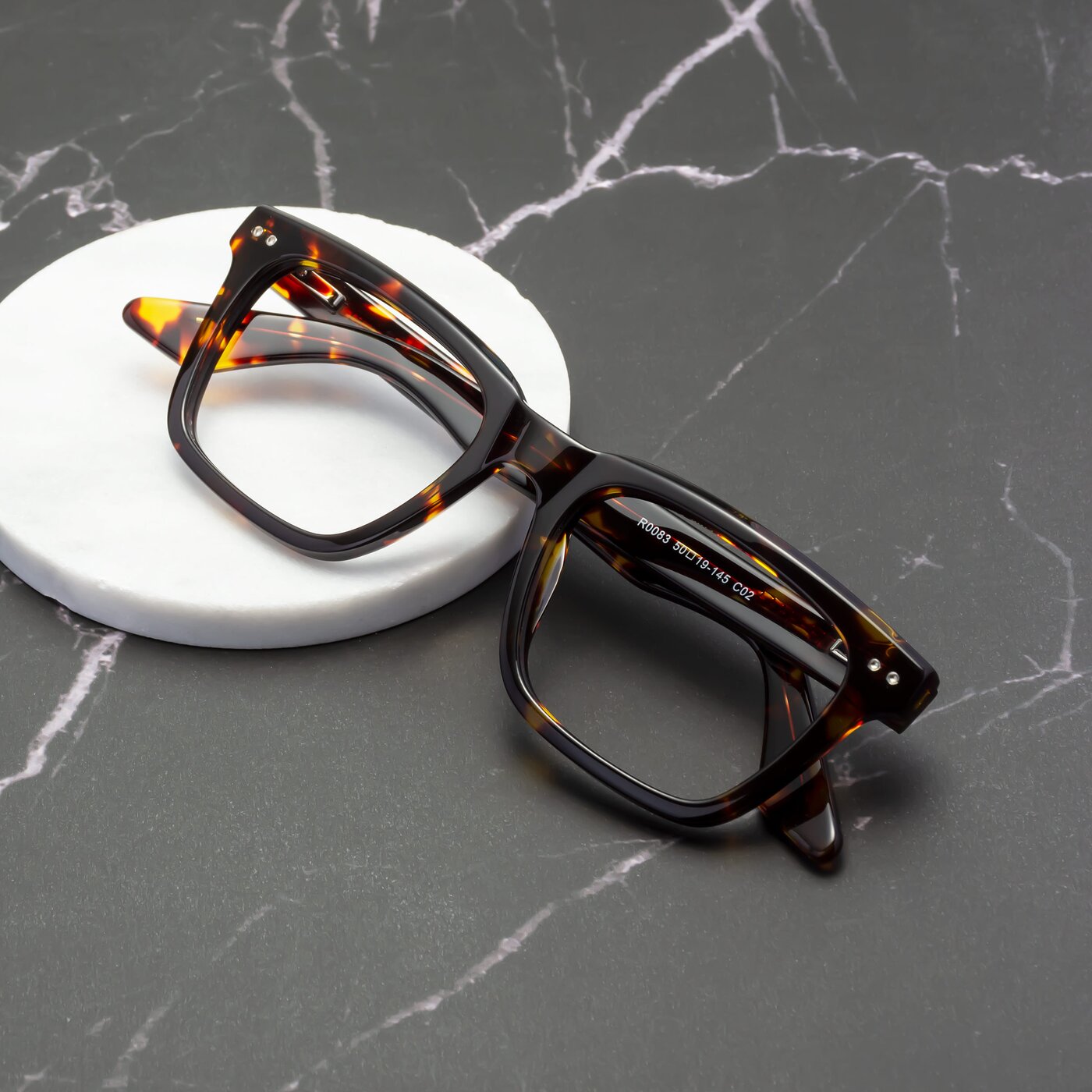 Tortoise Classic Acetate Rectangle Eyeglasses - Martia