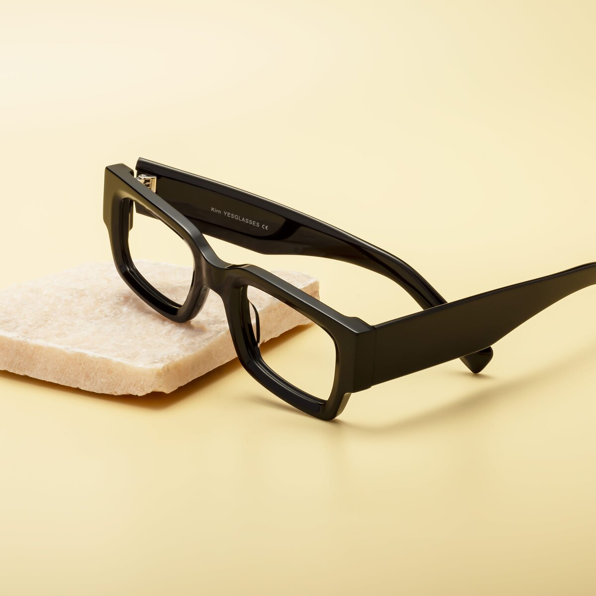 Black Hipster Thick Rectangle Blue Light Glasses - Kirn