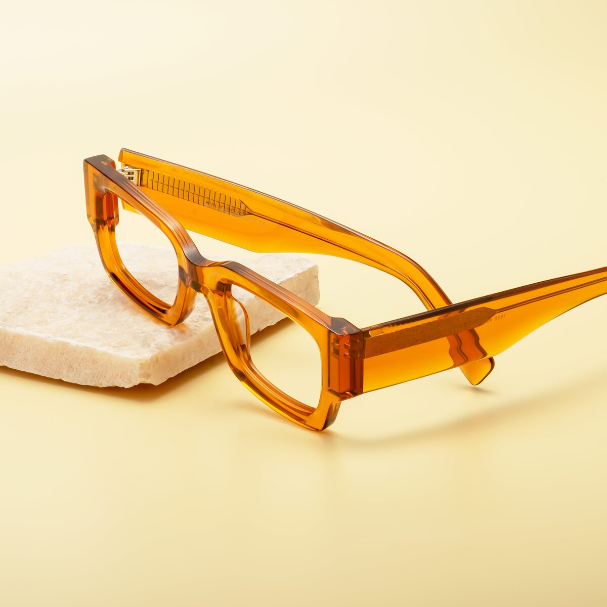 Maple Syrup Hipster Thick Rectangle Blue Light Glasses - Kirn