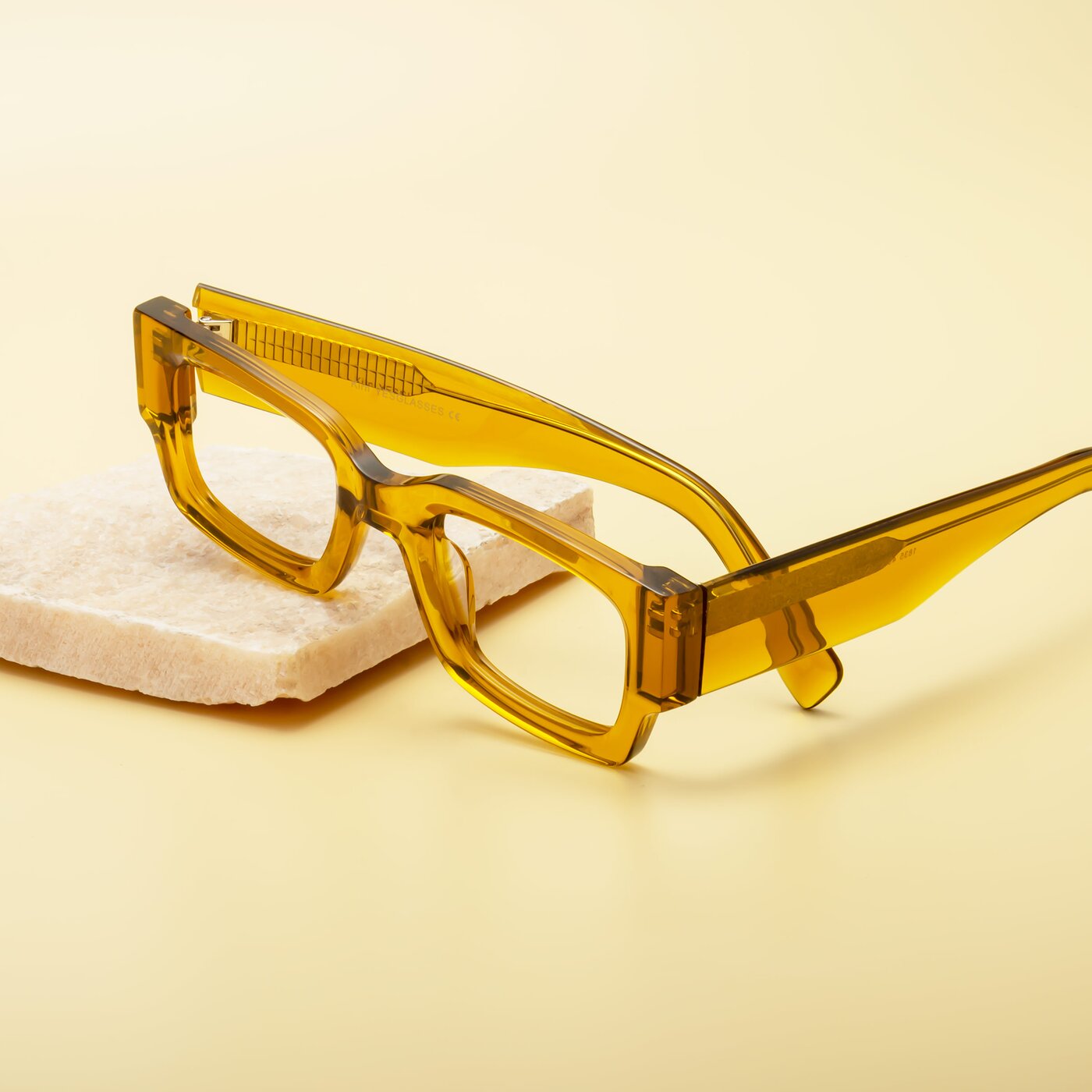 Honey Hipster Thick Rectangle Blue Light Glasses - Kirn