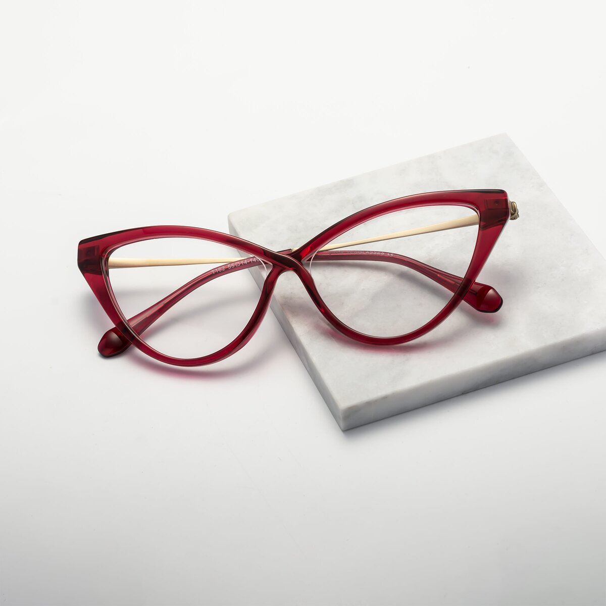 Wine Retro-Vintage Lightweight Cat-Eye Eyeglasses - Lucasta