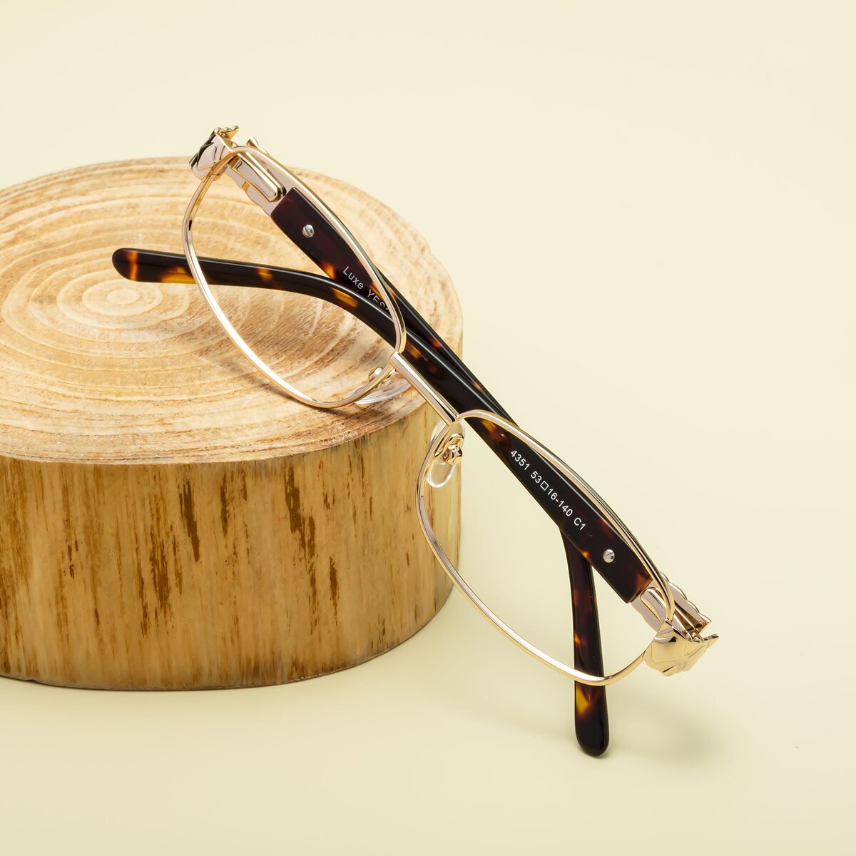 Gold Classic Metal Rectangle Eyeglasses - Luxe