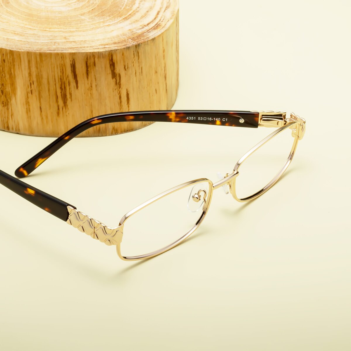 Gold Classic Metal Rectangle Eyeglasses - Luxe