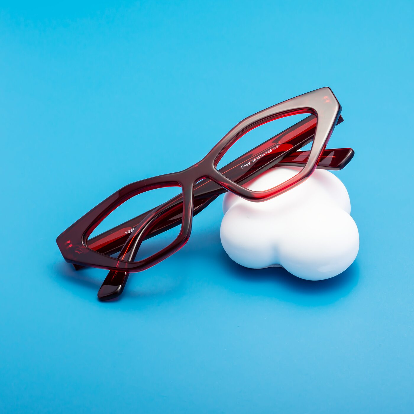 Wine Geek-Chic Acetate Geometric Eyeglasses - Riley