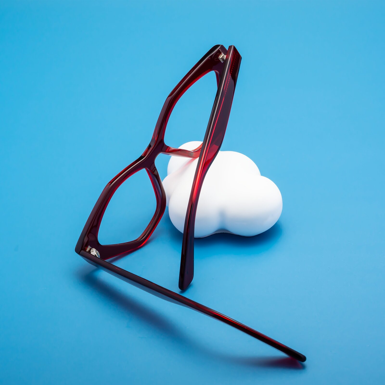 Wine Geek-Chic Acetate Geometric Eyeglasses - Riley