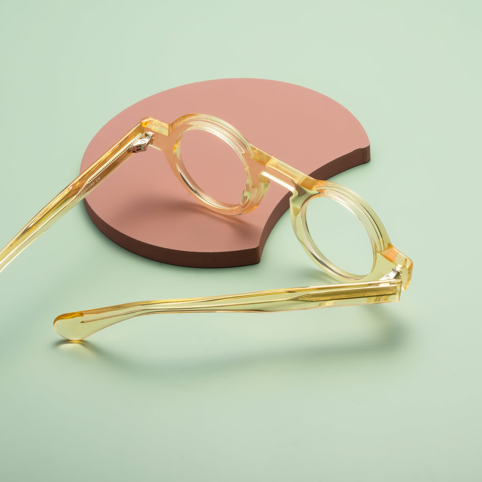 Champagne Thick Retro-Vintage Round Eyeglasses - Oboe