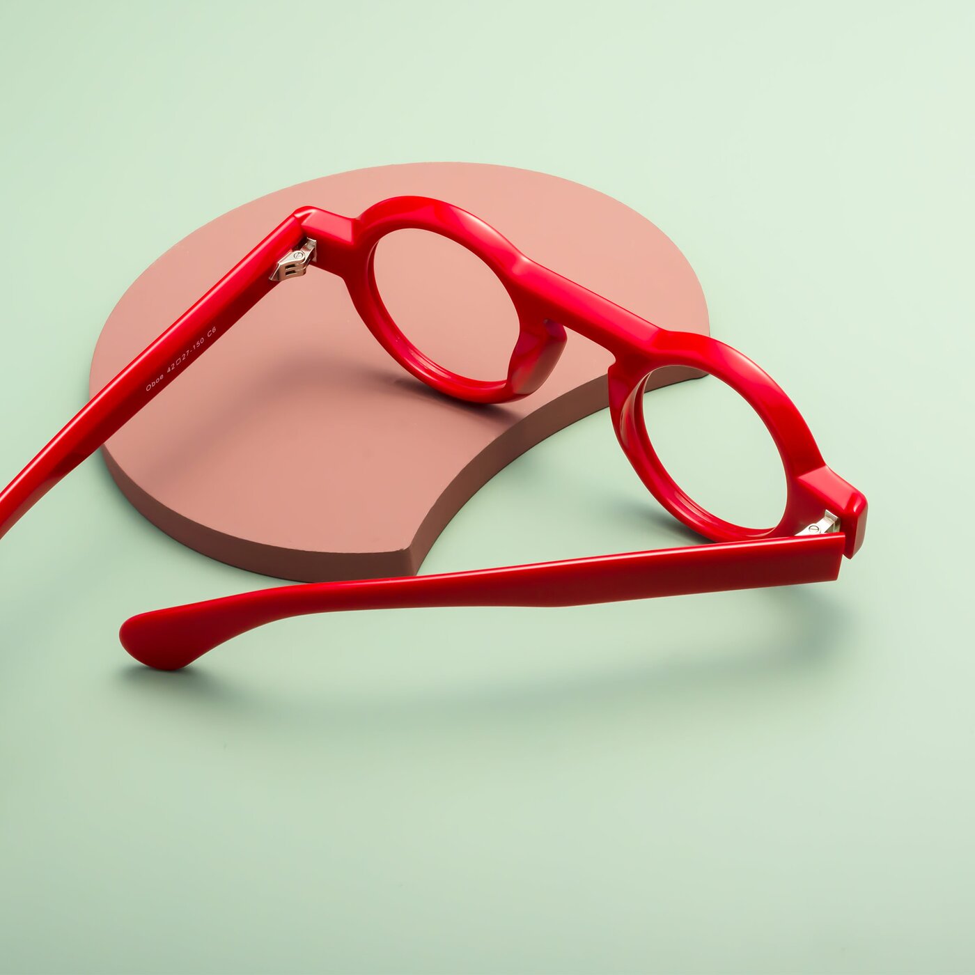 Red Thick Retro-Vintage Round Eyeglasses - Oboe