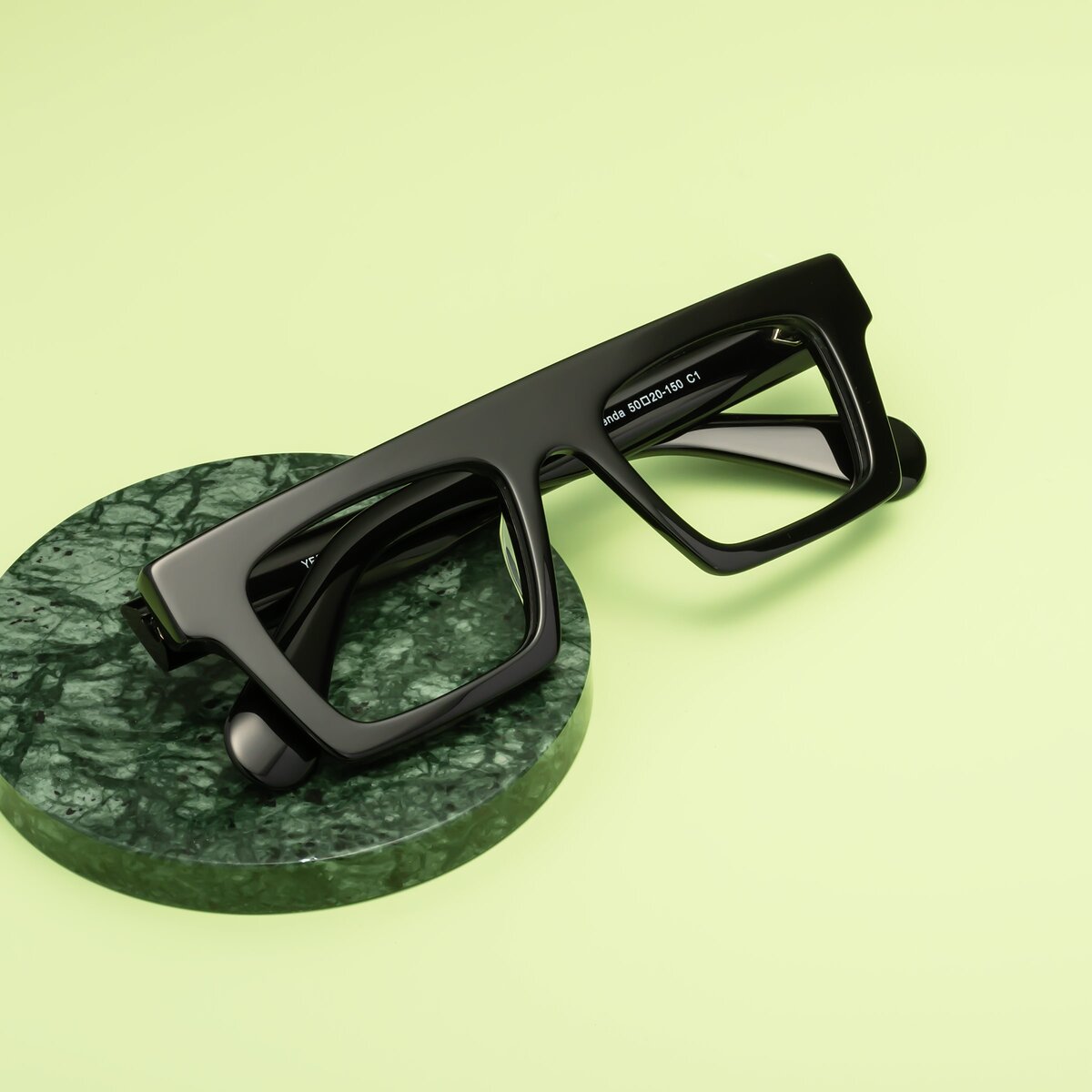 Black Thick Hipster Rectangle Eyeglasses - Senda