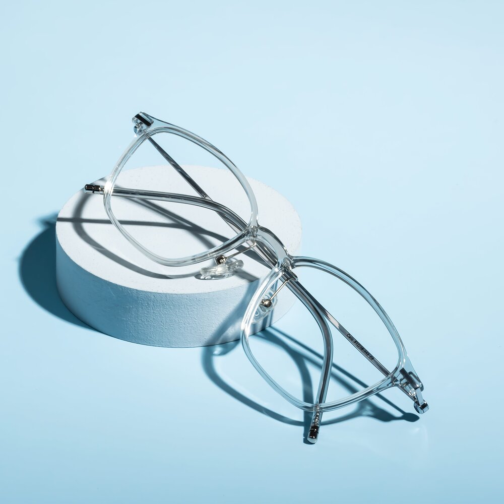Light Gray Classic TR90 Geometric Eyeglasses - Cato