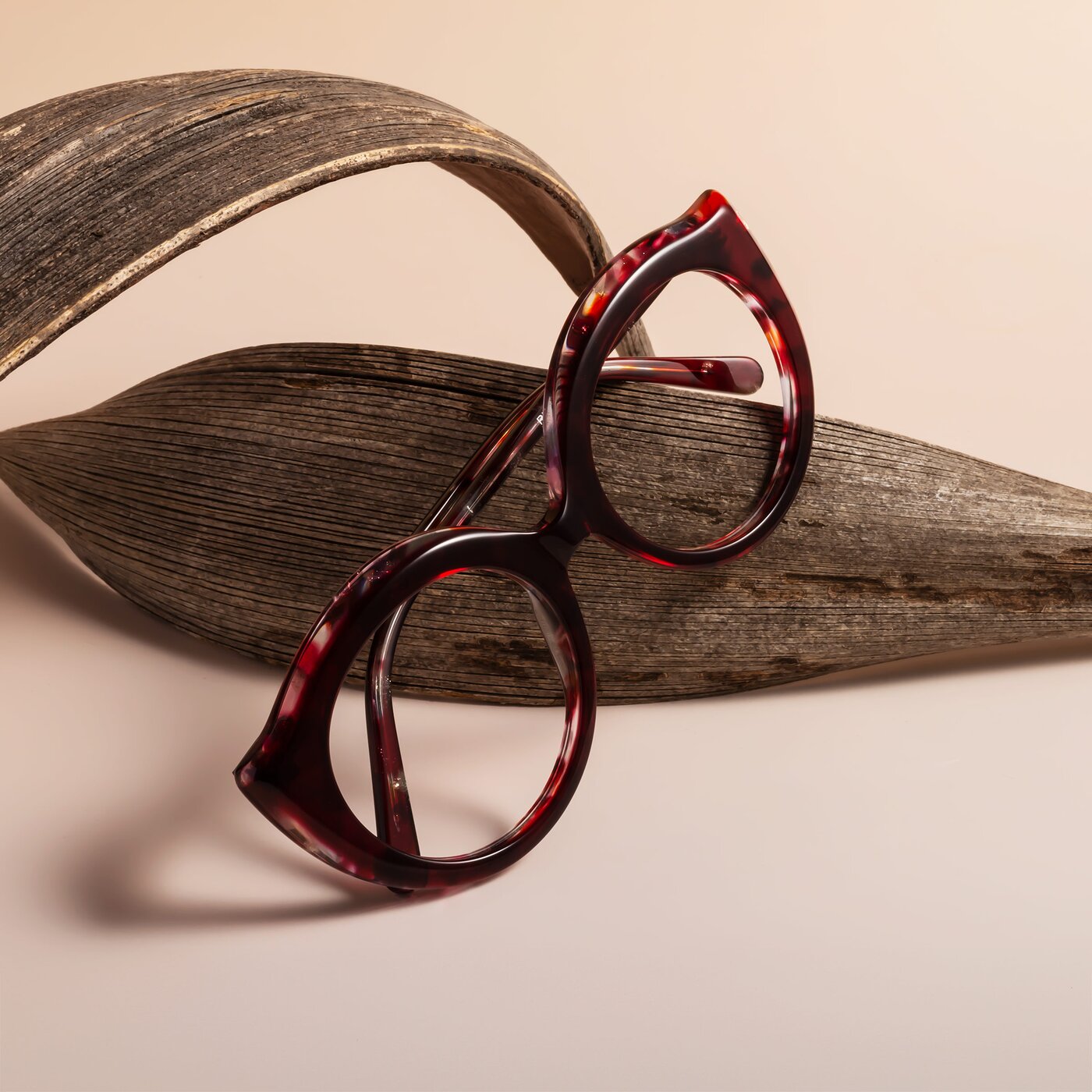 Wine Oversized Acetate Round Eyeglasses - Ring