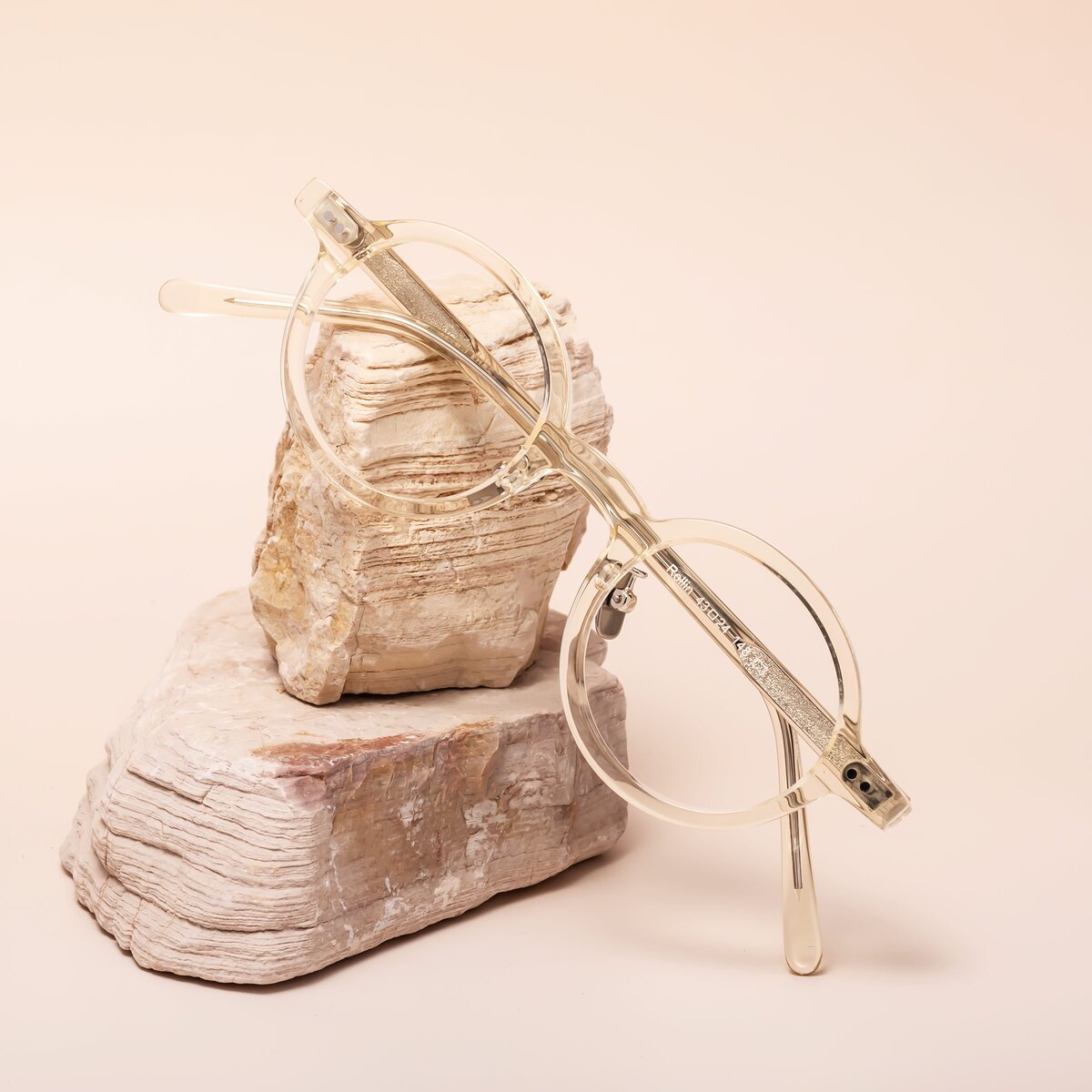 Transparent Yellow Narrow Retro-Vintage Round Eyeglasses - Rollin