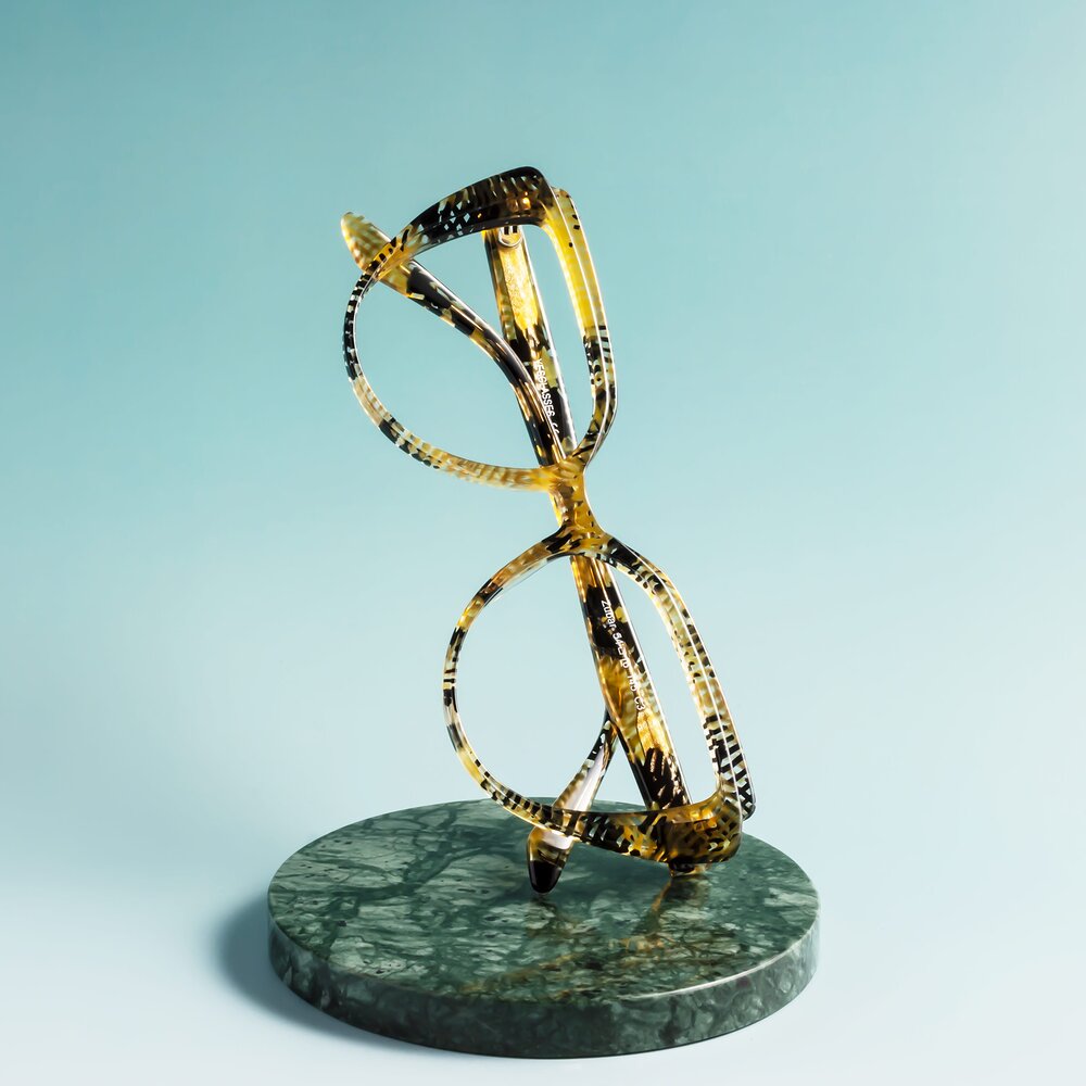 Yellow Snake Print Geek-Chic Acetate Butterfly Eyeglasses - Zubar