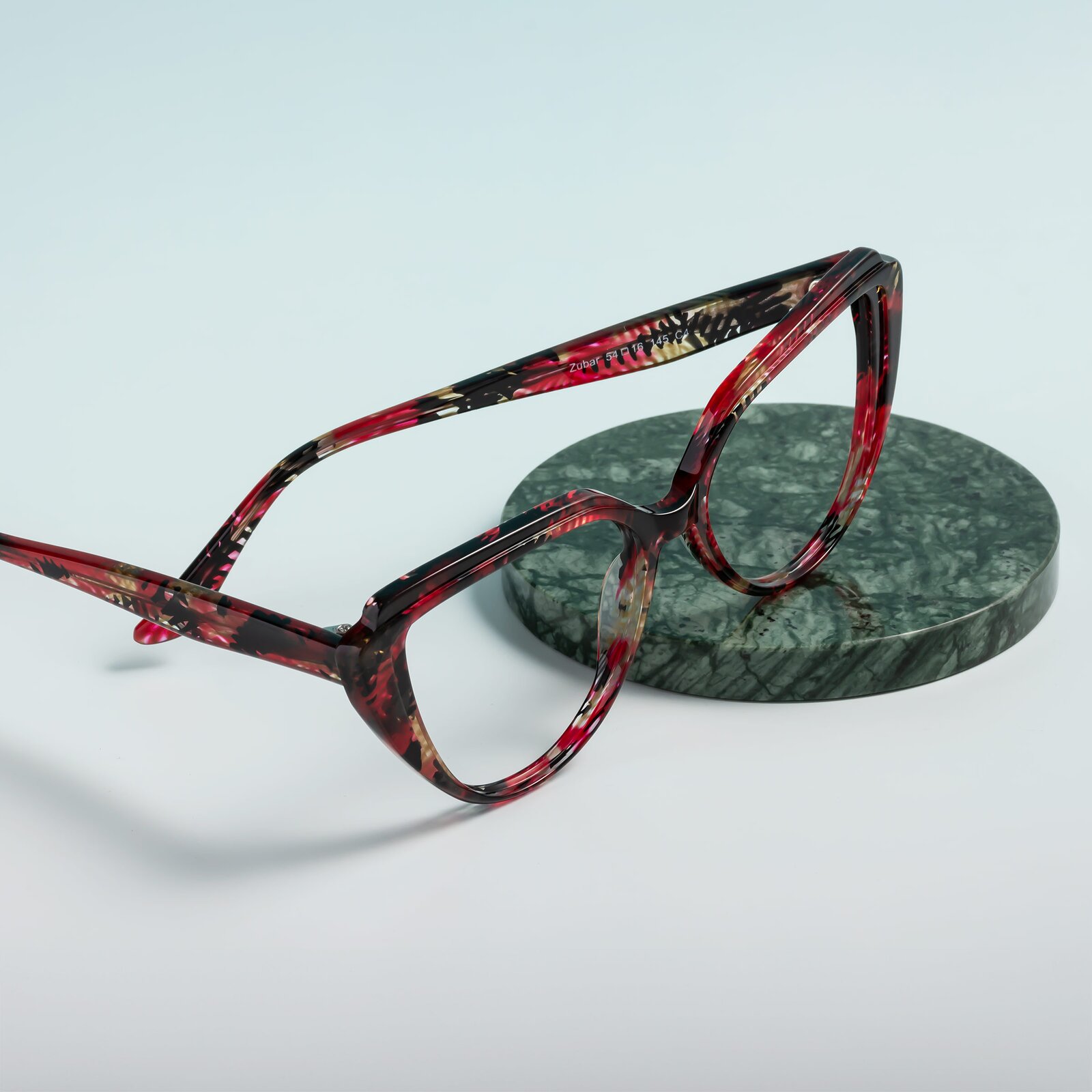 Wine Snake Print Geek-Chic Acetate Butterfly Eyeglasses - Zubar