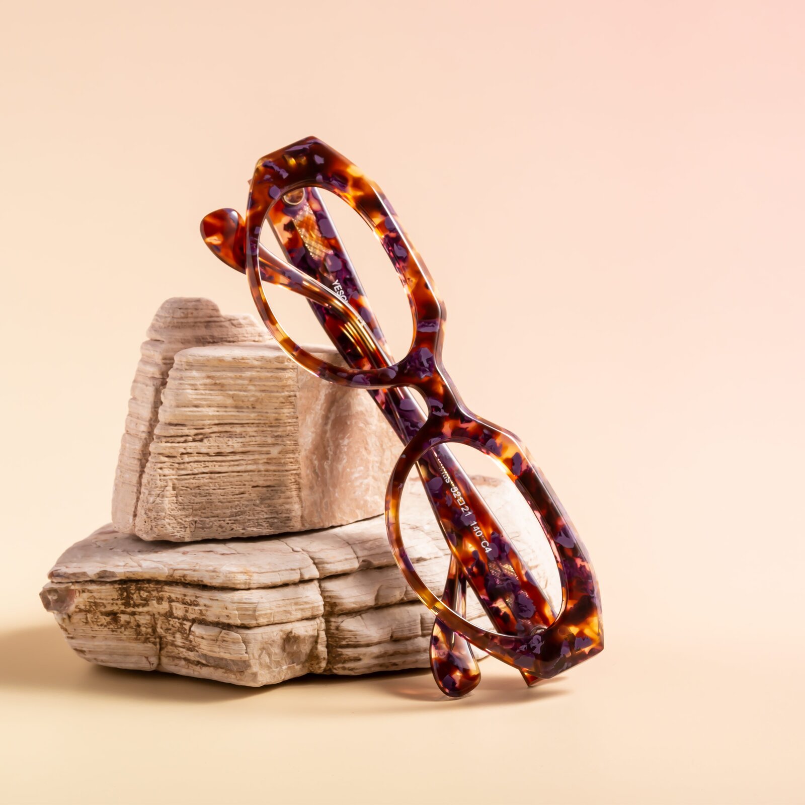 Fall Floral Thick Geek-Chic Geometric Eyeglasses - Vantis