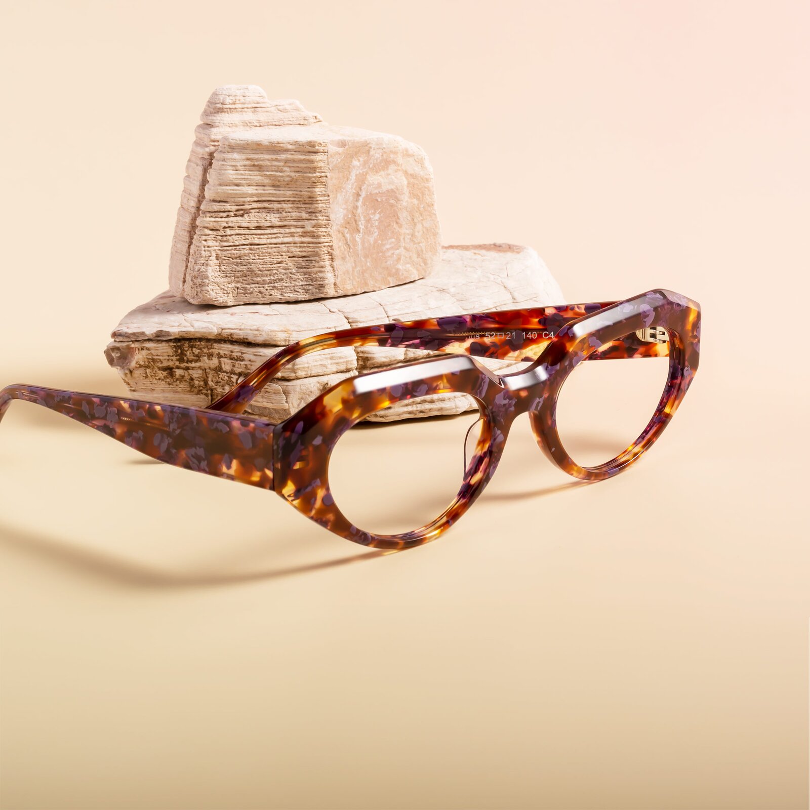 Fall Floral Thick Geek-Chic Geometric Eyeglasses - Vantis