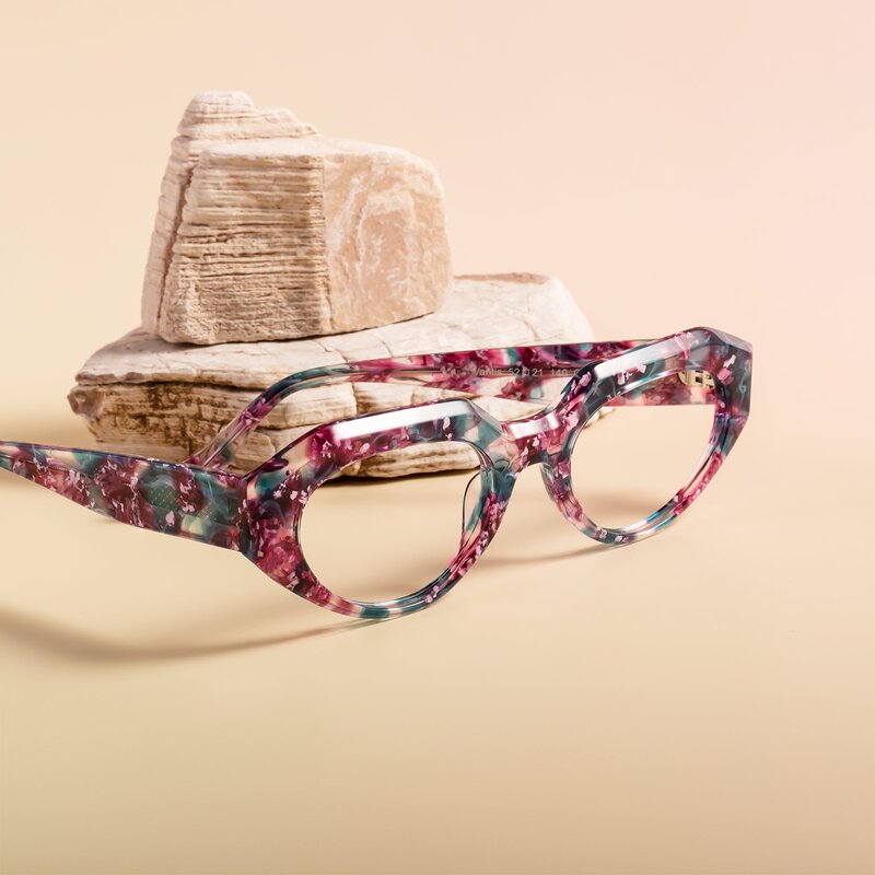 Spring Floral Thick Geek-Chic Geometric Eyeglasses - Vantis