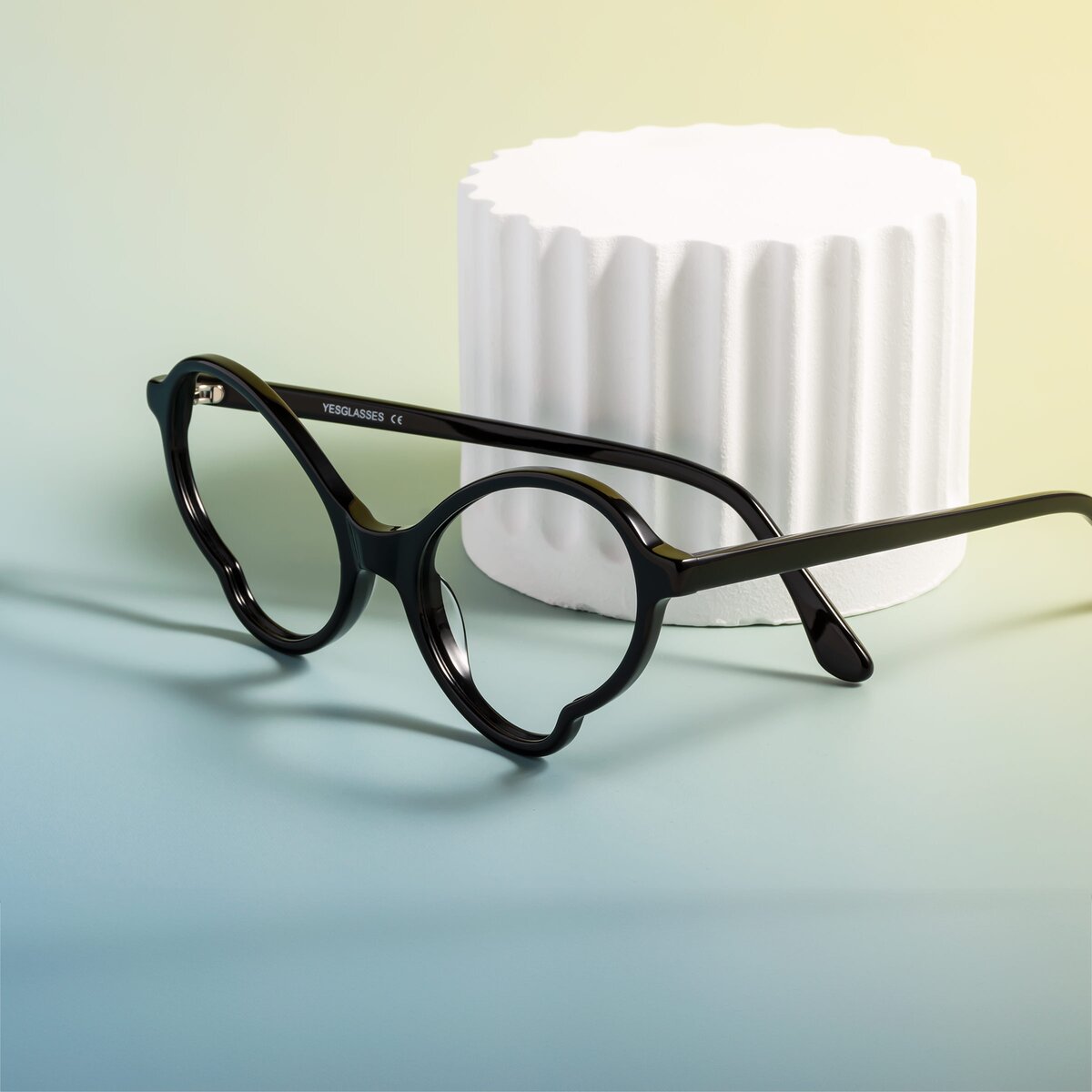 Black Geek-Chic Geometric Butterfly Eyeglasses - Gabriel