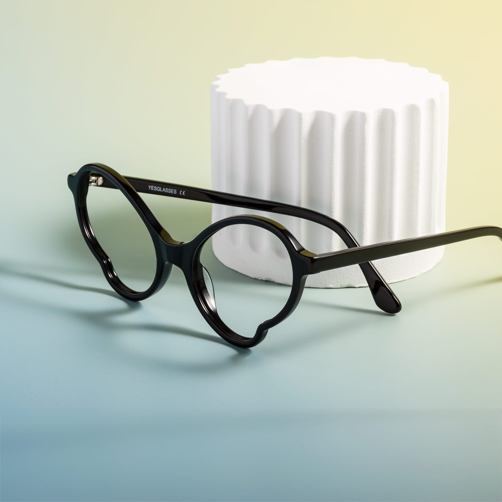 Black Geek-Chic Geometric Butterfly Eyeglasses - Gabriel