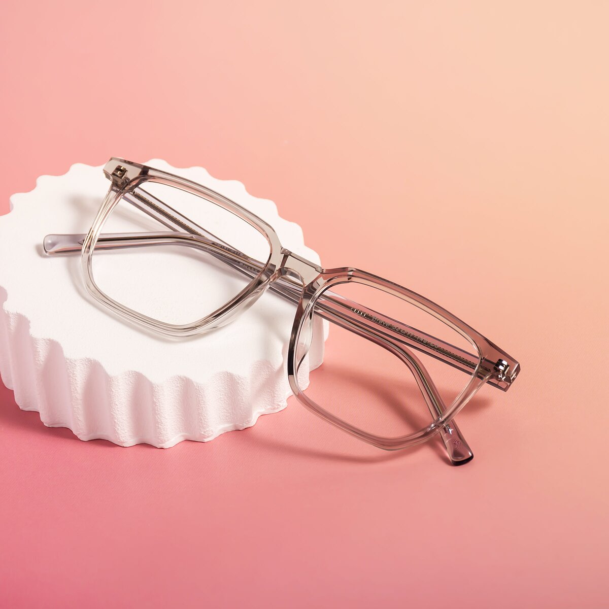 Translucent Gray Classic TR90 Trapezoid Blue Light Glasses - Brave