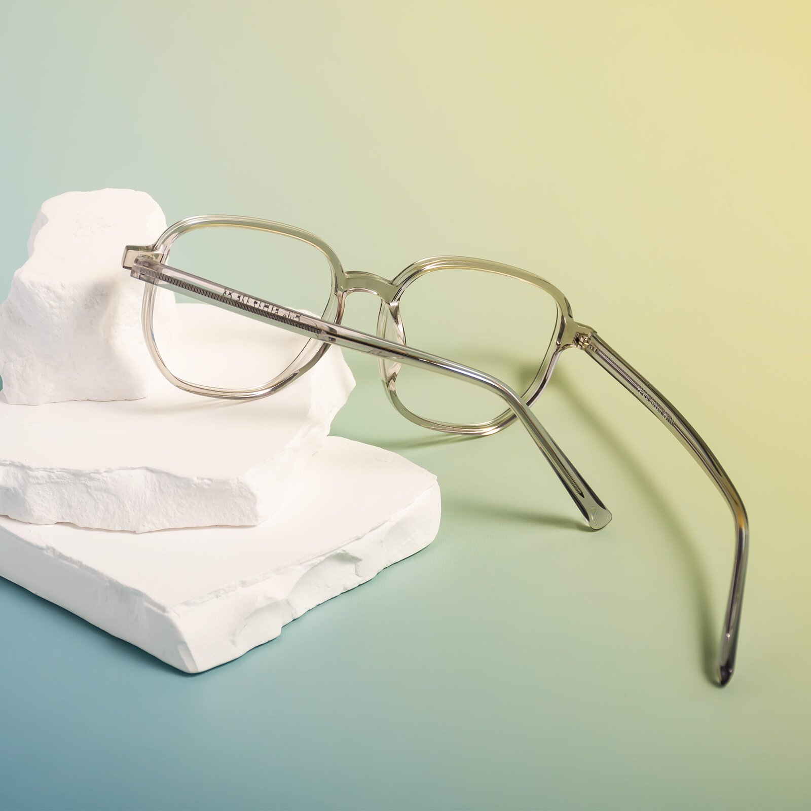 Translucent Gray Low Bridge Fit Lightweight TR90 Eyeglasses - Cute