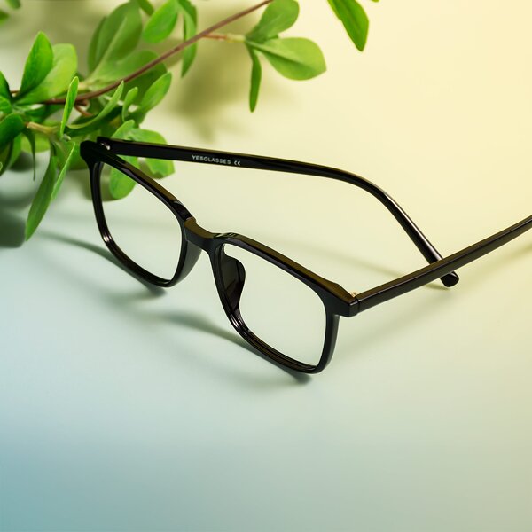 Black Classic TR90 Rectangle Eyeglasses - Planet