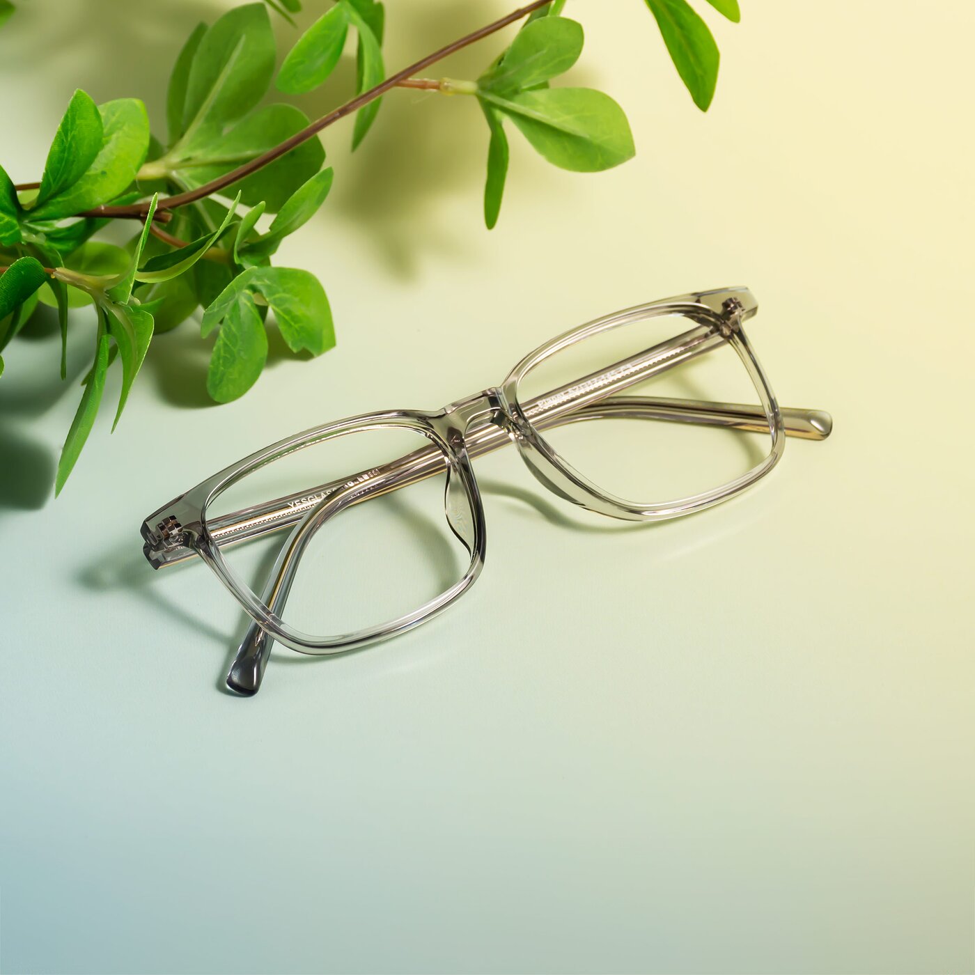 Translucent Gray Classic TR90 Rectangle Eyeglasses - Planet