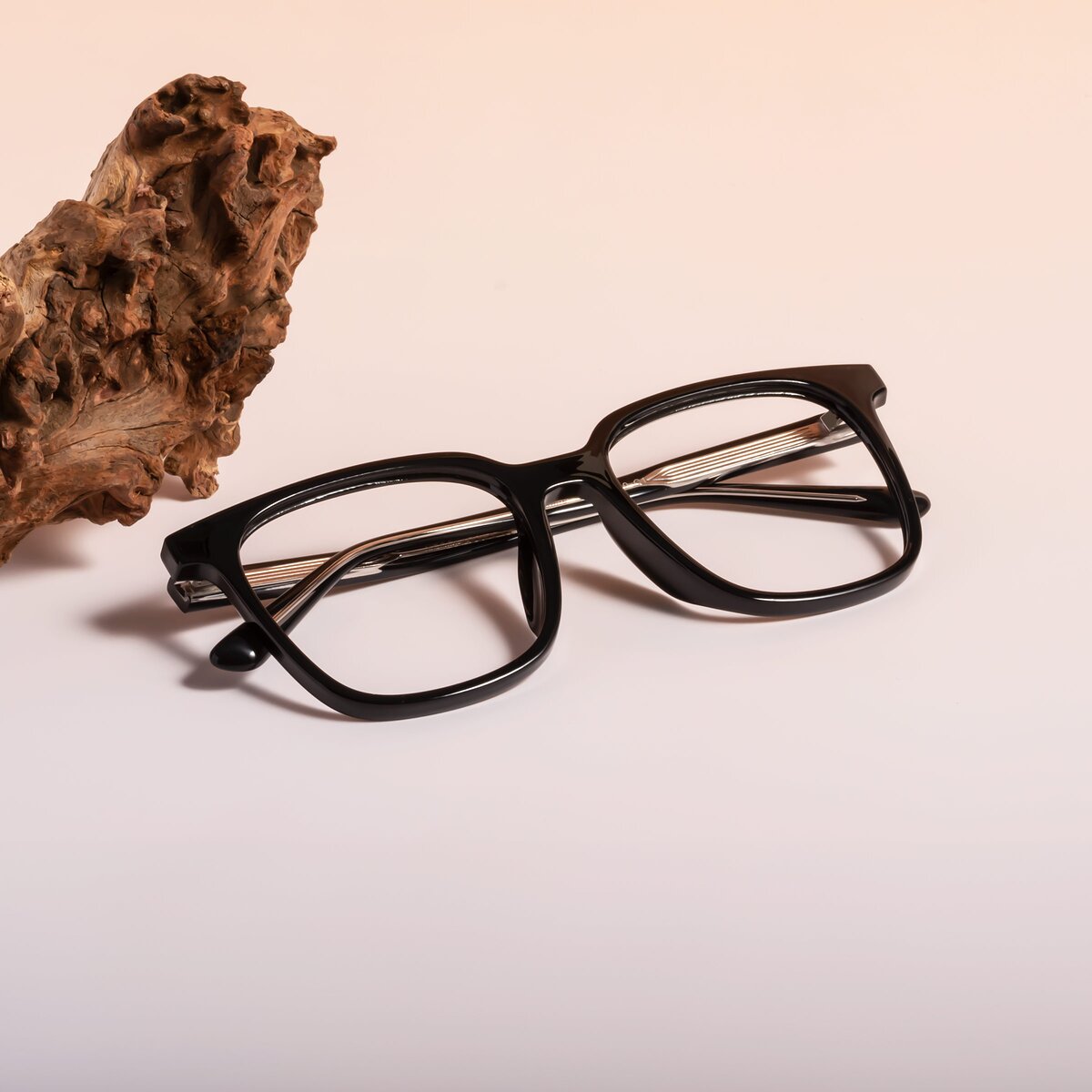 Black Oversized TR90 Square Eyeglasses - Jasmine