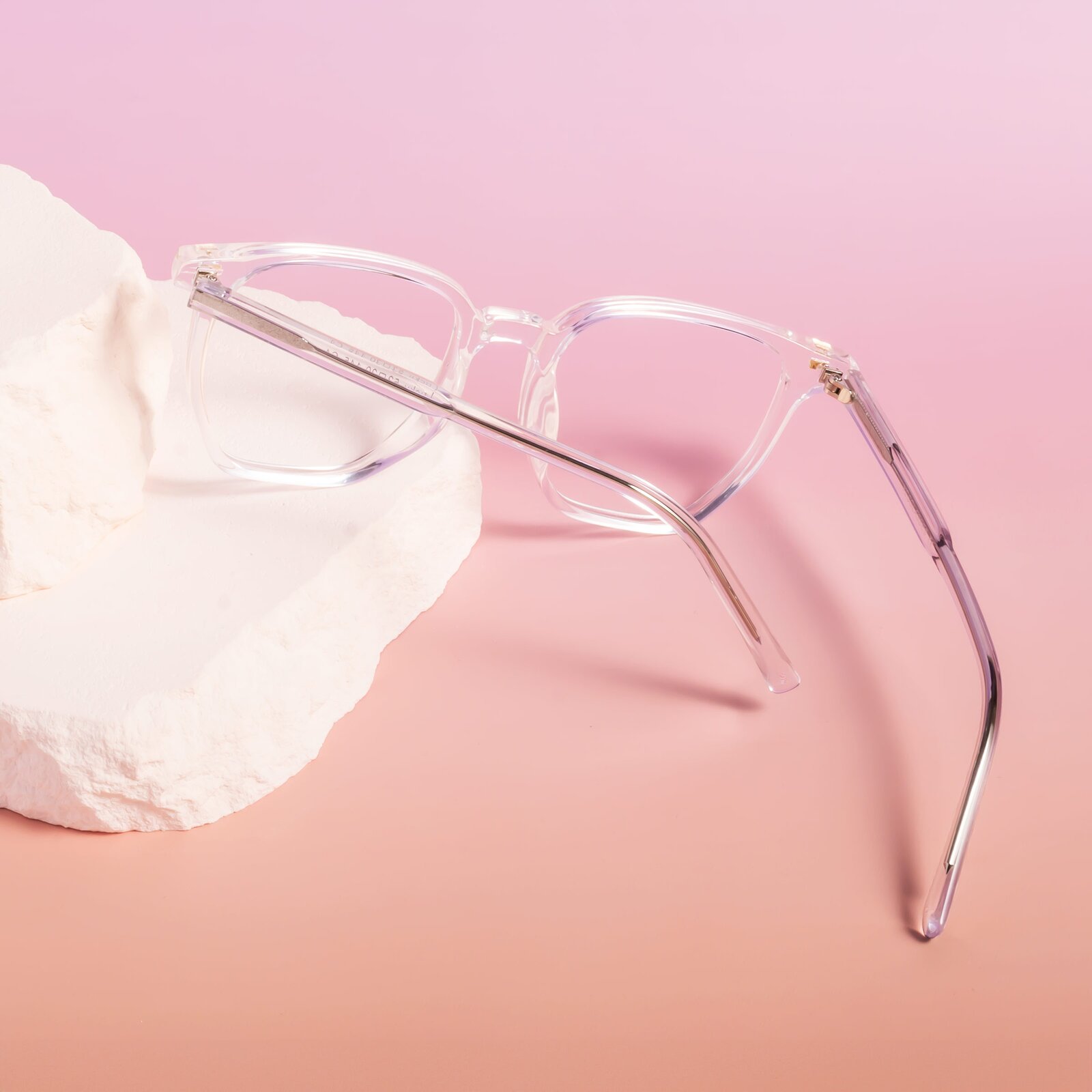 Clear Hipster Low Bridge Fit Geometric Eyeglasses - Lucky