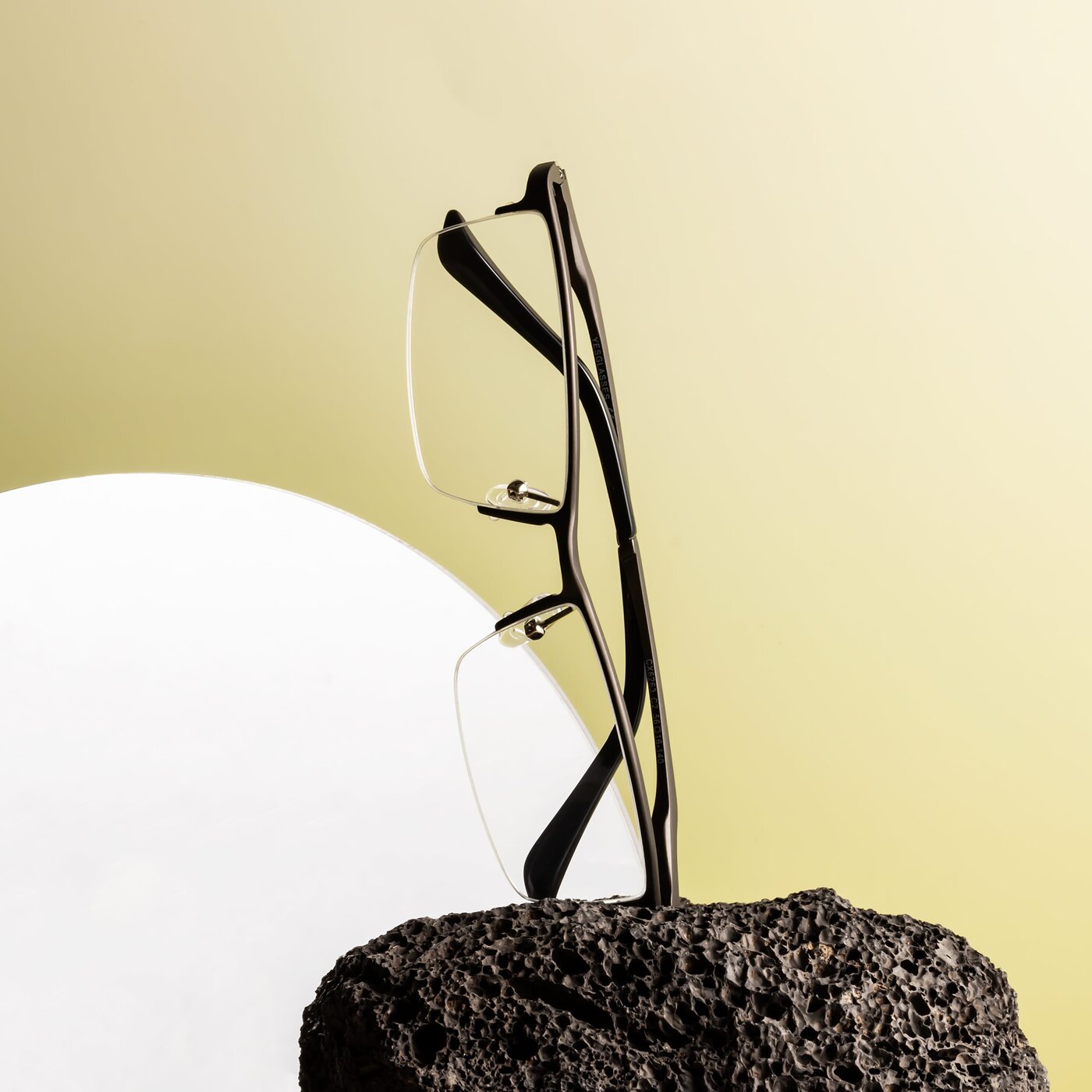 Gunmetal Keyhole Bridge Magnesium Alloy Semi-Rimless Eyeglasses - CX6263