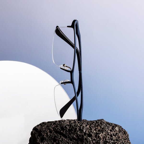 Blue Keyhole Bridge Magnesium Alloy Semi-Rimless Eyeglasses - CX6263