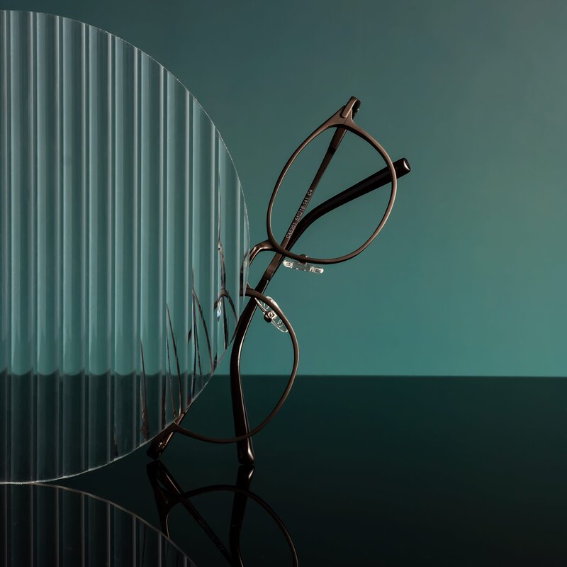 Coffee Magnesium Alloy Oval Full-Rim Eyeglasses - CX6301