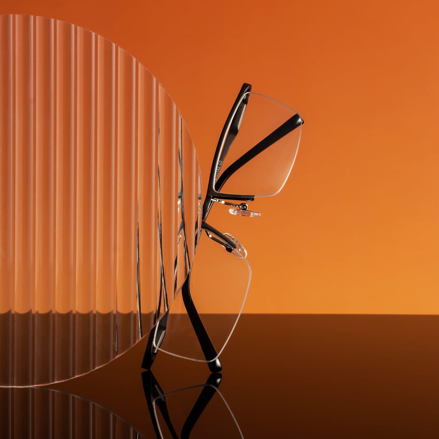 Gunmetal Magnesium Alloy Rectangle Semi-Rimless Reading Glasses - Hamiti
