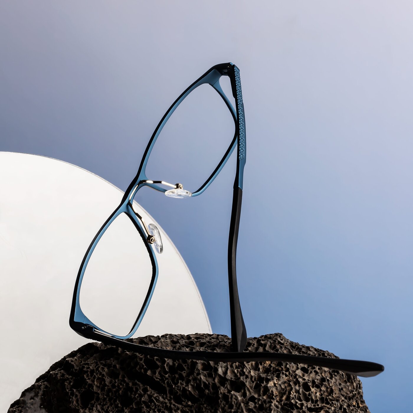 Blue Classic Magnesium Alloy Trapezoid Blue Light Glasses - XL9035