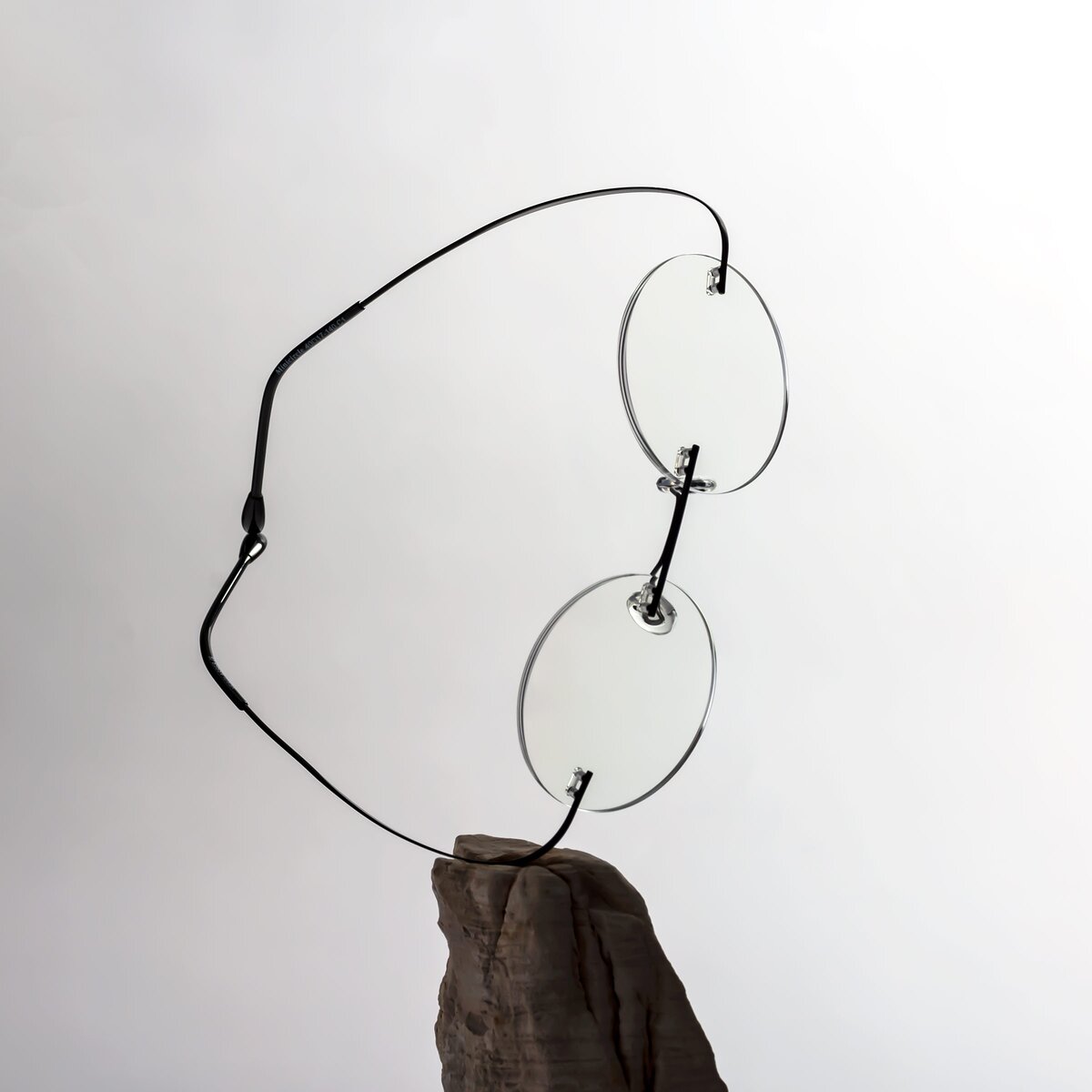 Black Narrow Flexible Round Eyeglasses - Minicircle