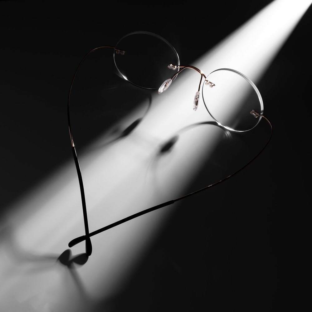 Rose Gold Narrow Flexible Round Eyeglasses - Minicircle