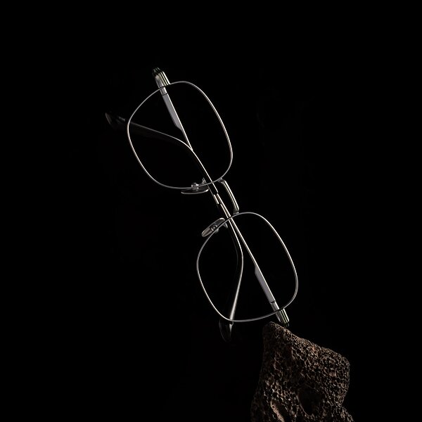 Silver Classic Titanium Square Eyeglasses - XING