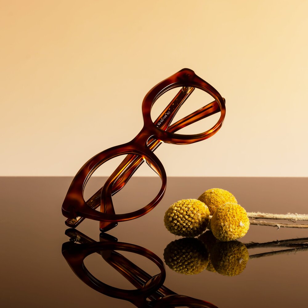 Amber Tortoise Hipster Acetate Cat-Eye Reading Glasses - Barbie