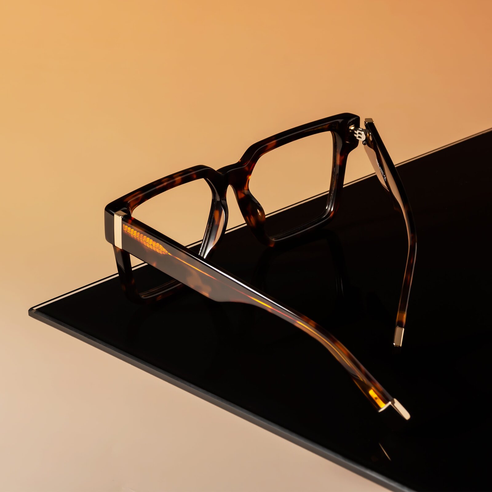 Tortoise Hipster Oversized Square Blue Light Glasses - Prince