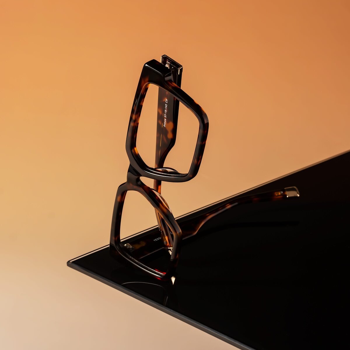 Tortoise Hipster Oversized Square Blue Light Glasses - Prince