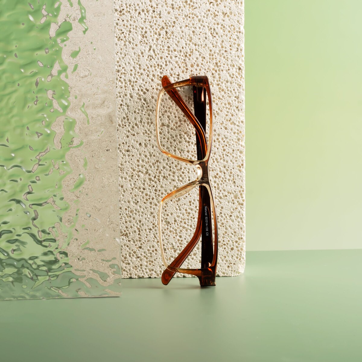 Gradient Brown Classic Low Bridge Fit Rectangle Eyeglasses - Natural