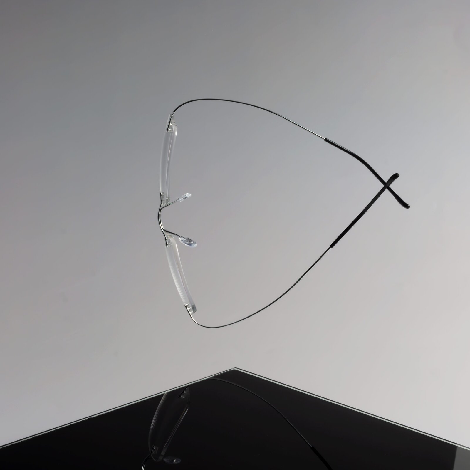 Silver Snooker Square Rimless Blue Light Glasses - Masters