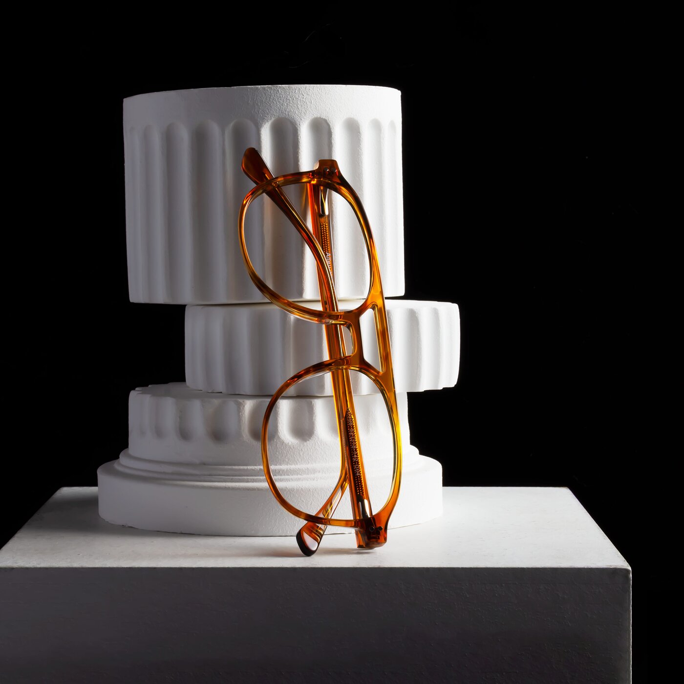 Amber striped Double Bridge Hipster Acetate Eyeglasses - Alley